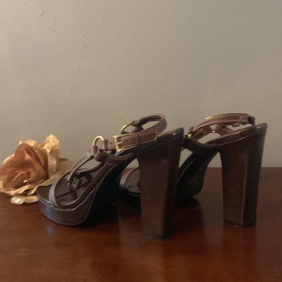 PAZZO | Shoes | Pazzo Genuine Brown Leather Sandal Platform 4 Inch ...